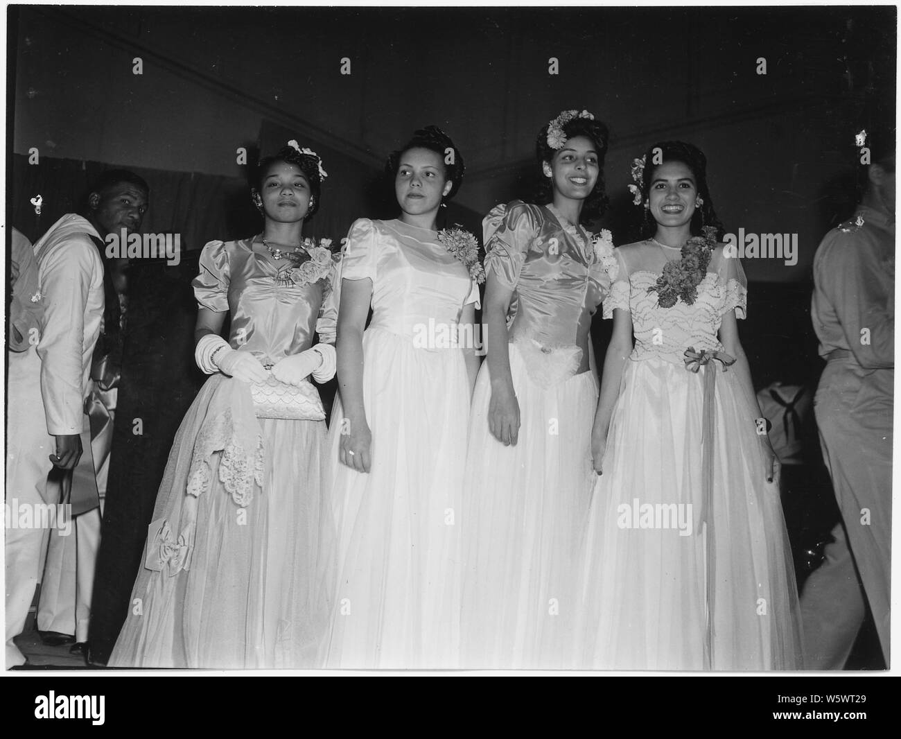 Photograph with caption 'Beauty Contest Winners at the Wo-Wo' Dance, U ...