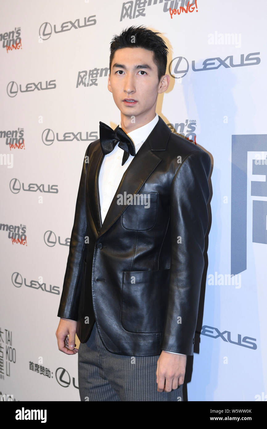 Chinese short track speed skater Wu Dajing, the winner of the men's 500 ...