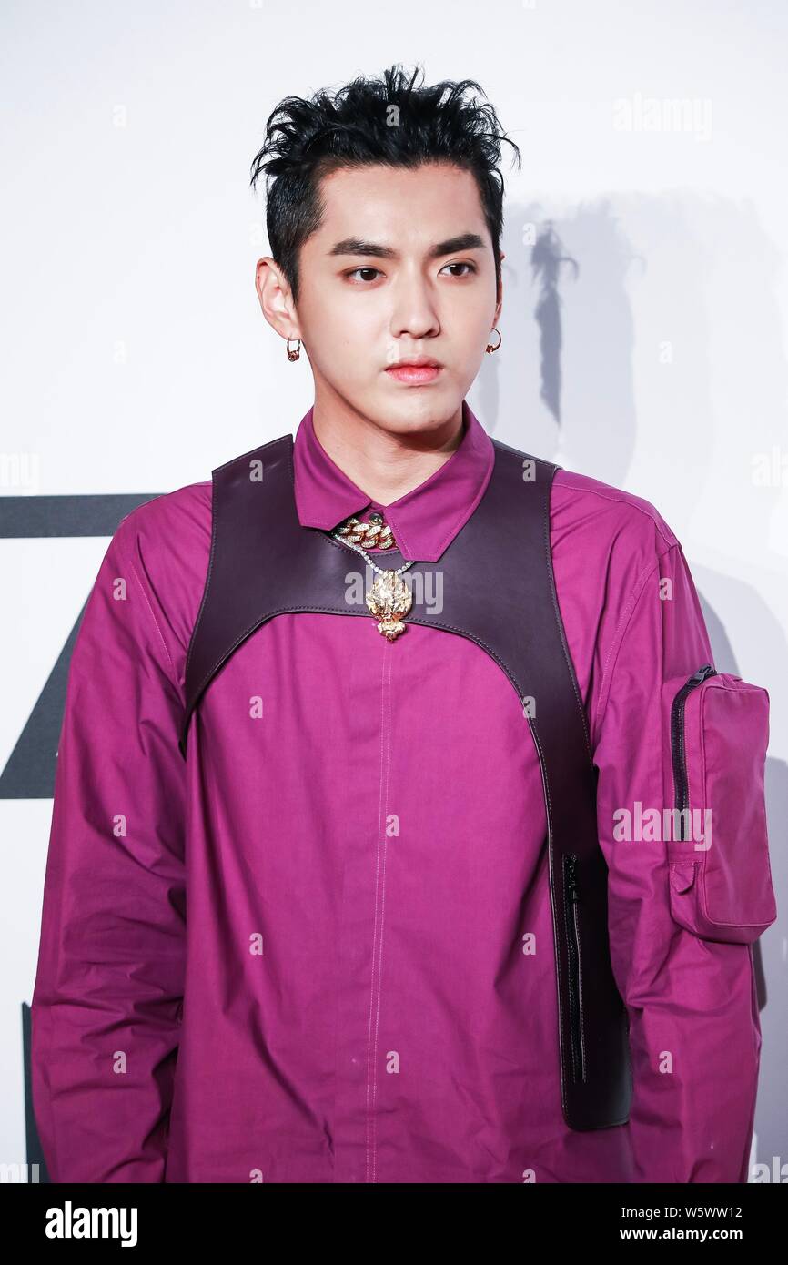 Chinese singer and actor Kris Wu or Wu Yifan arrives at the Louis ...