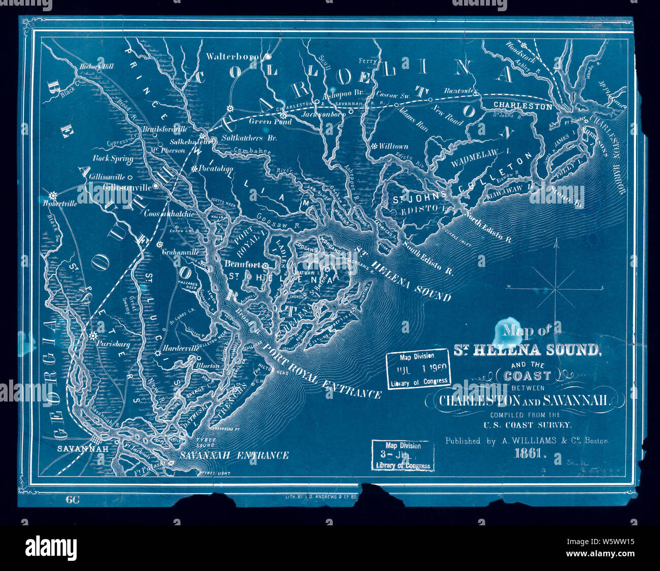 Civil War Maps 0802 Map of St Helena Sound and the coast between ...