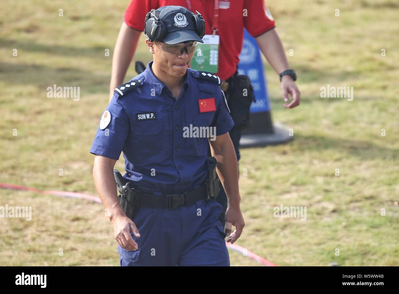 A Chinese police officer competes in the 2nd USIP World Police Service ...