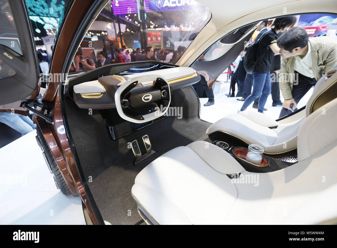 A Trumpchi concept car in cooperation with BASF is on display during ...