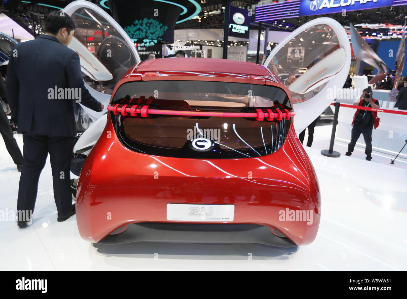 A Trumpchi concept car in cooperation with BASF is on display during ...