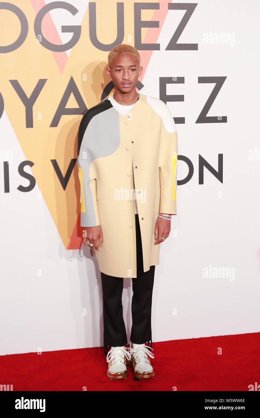 American rapper and singer Jaden Smith arrives at the Louis Vuitton ...