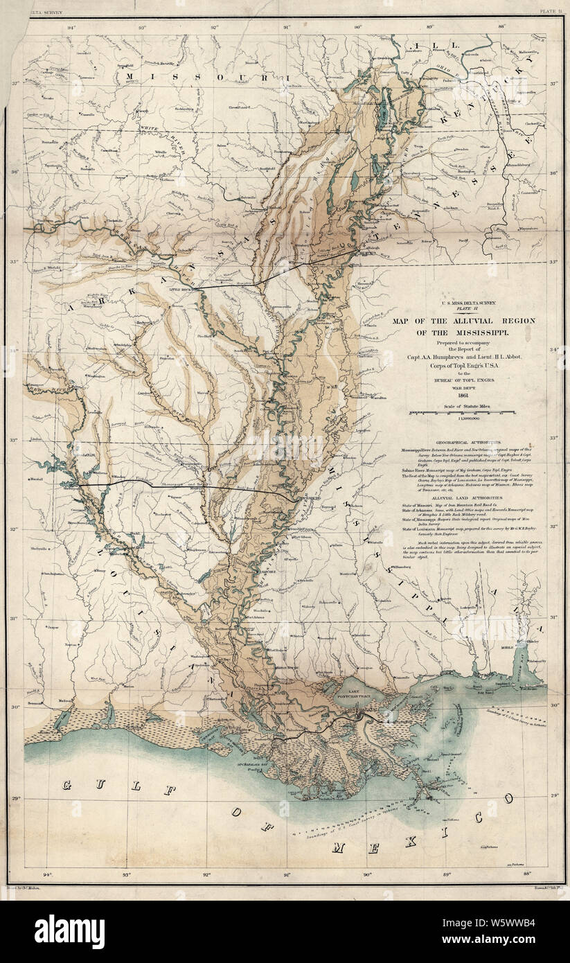 Civil War Maps 0808 Map of the alluvial region of the Mississippi ...