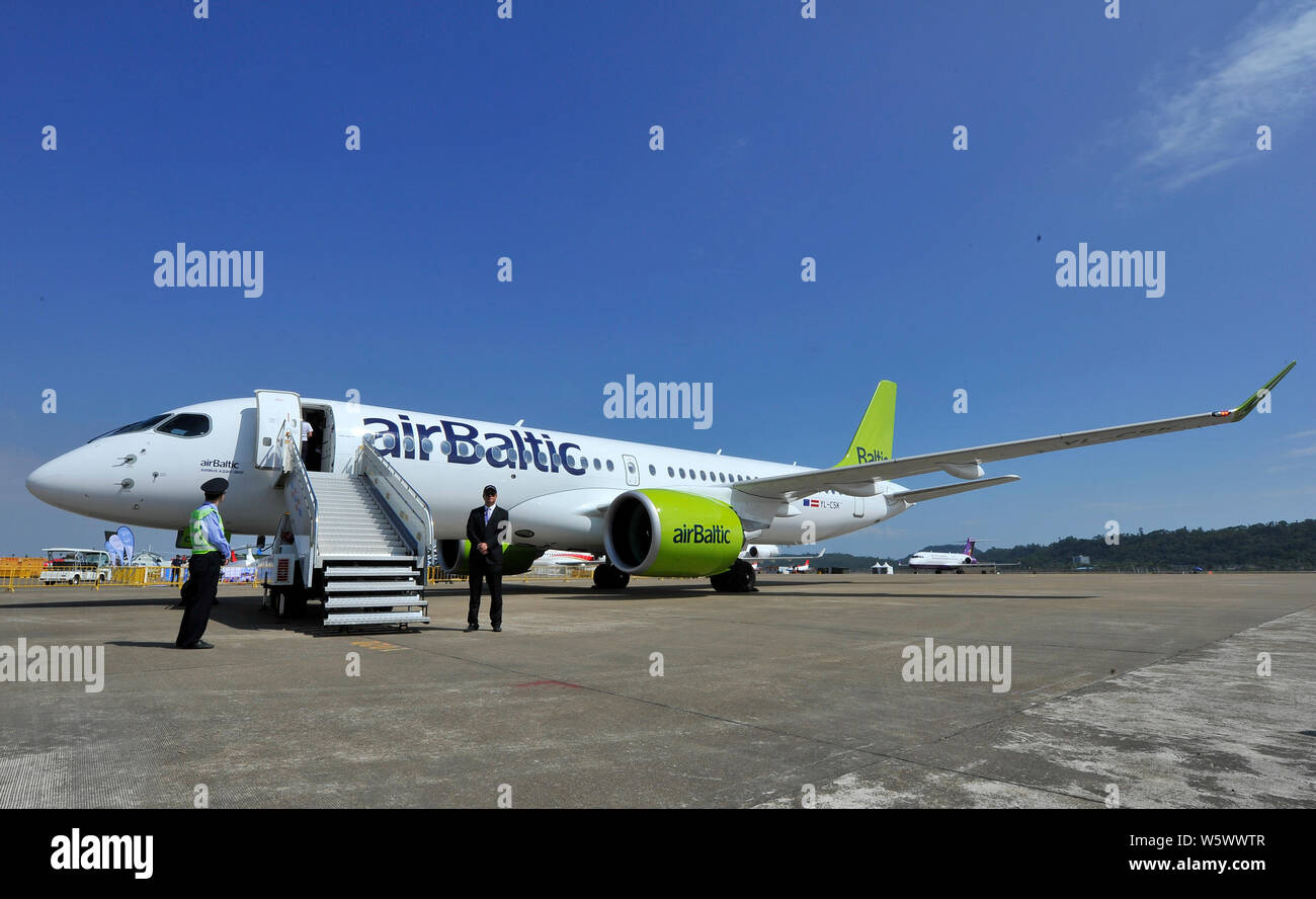 An Airbus airBaltic A220-300 new generation single aisle aircraft ...