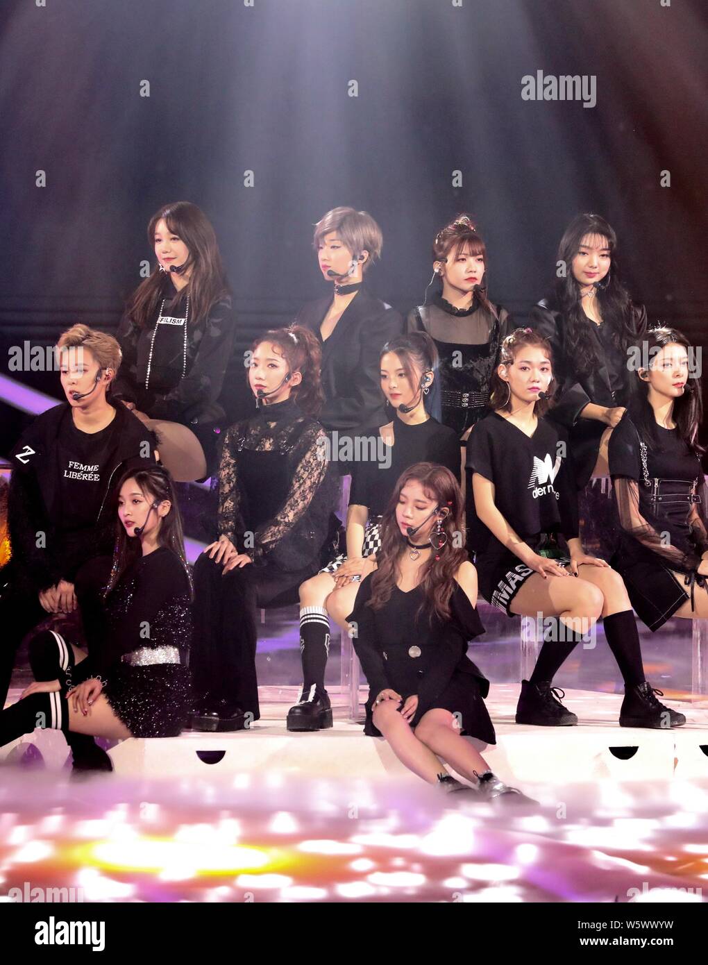 Members of Chinese idol girl group Rocket Girls 101 perform at the Super Nova Gala in Beijing ...