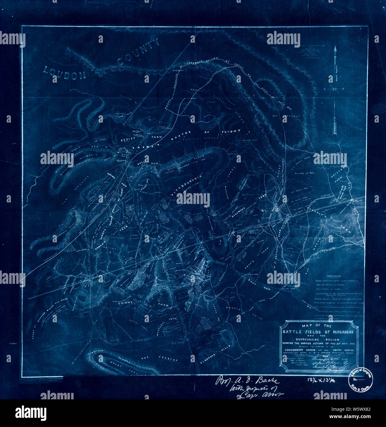 Civil War Maps 0824 Map of the battle fields of Manassas and the ...