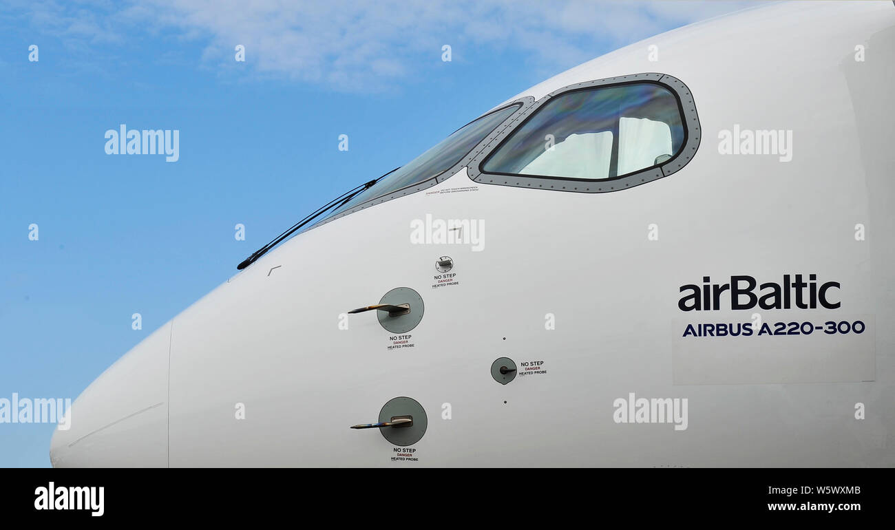 An Airbus airBaltic A220-300 new generation single aisle aircraft ...