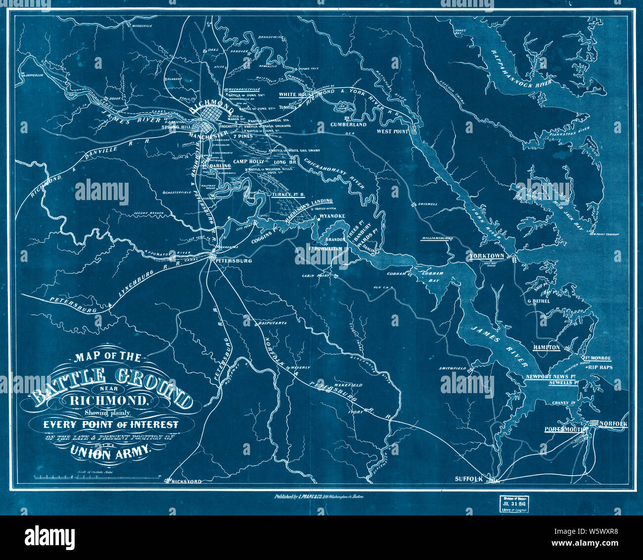 Civil War Maps 0828 Map of the battle ground near Richmond showing ...