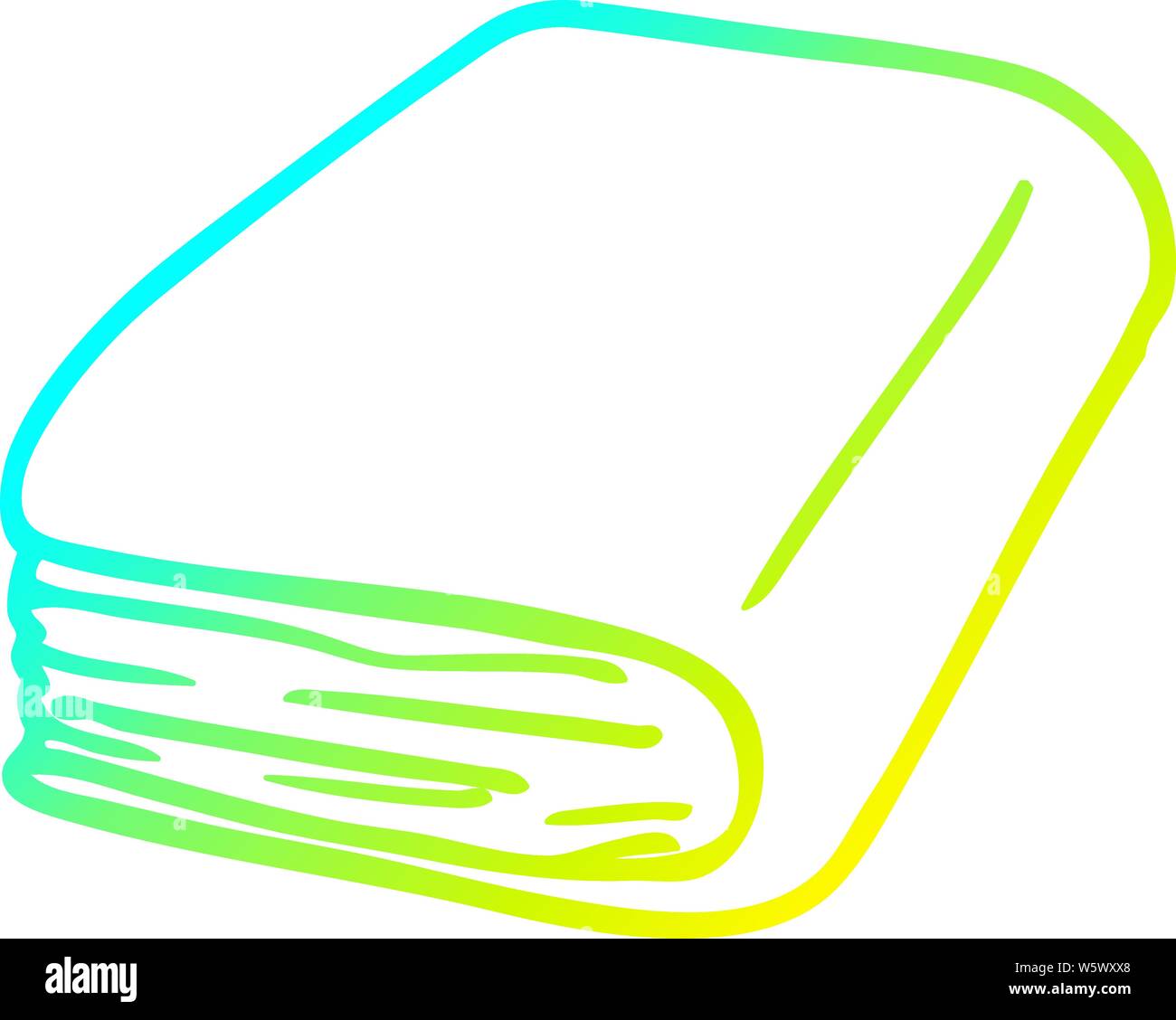 cold gradient line drawing of a cartoon diary book Stock Vector Image ...