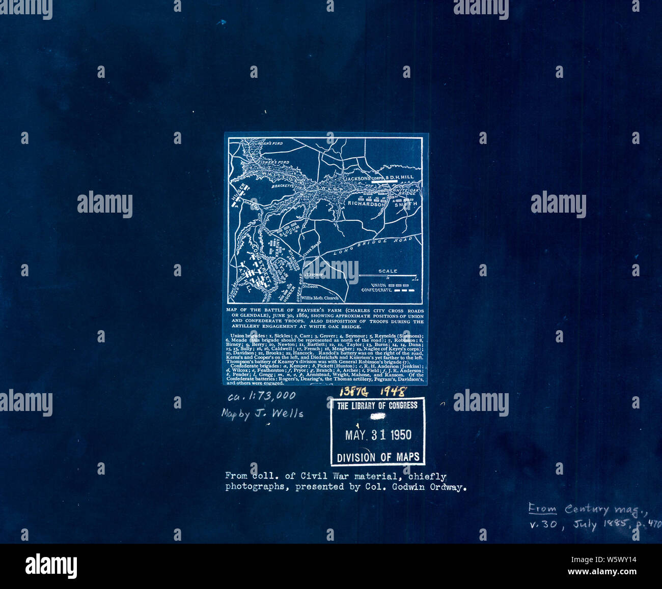Civil War Maps 0833 Map of the battle of Frayser's Farm Charles City ...