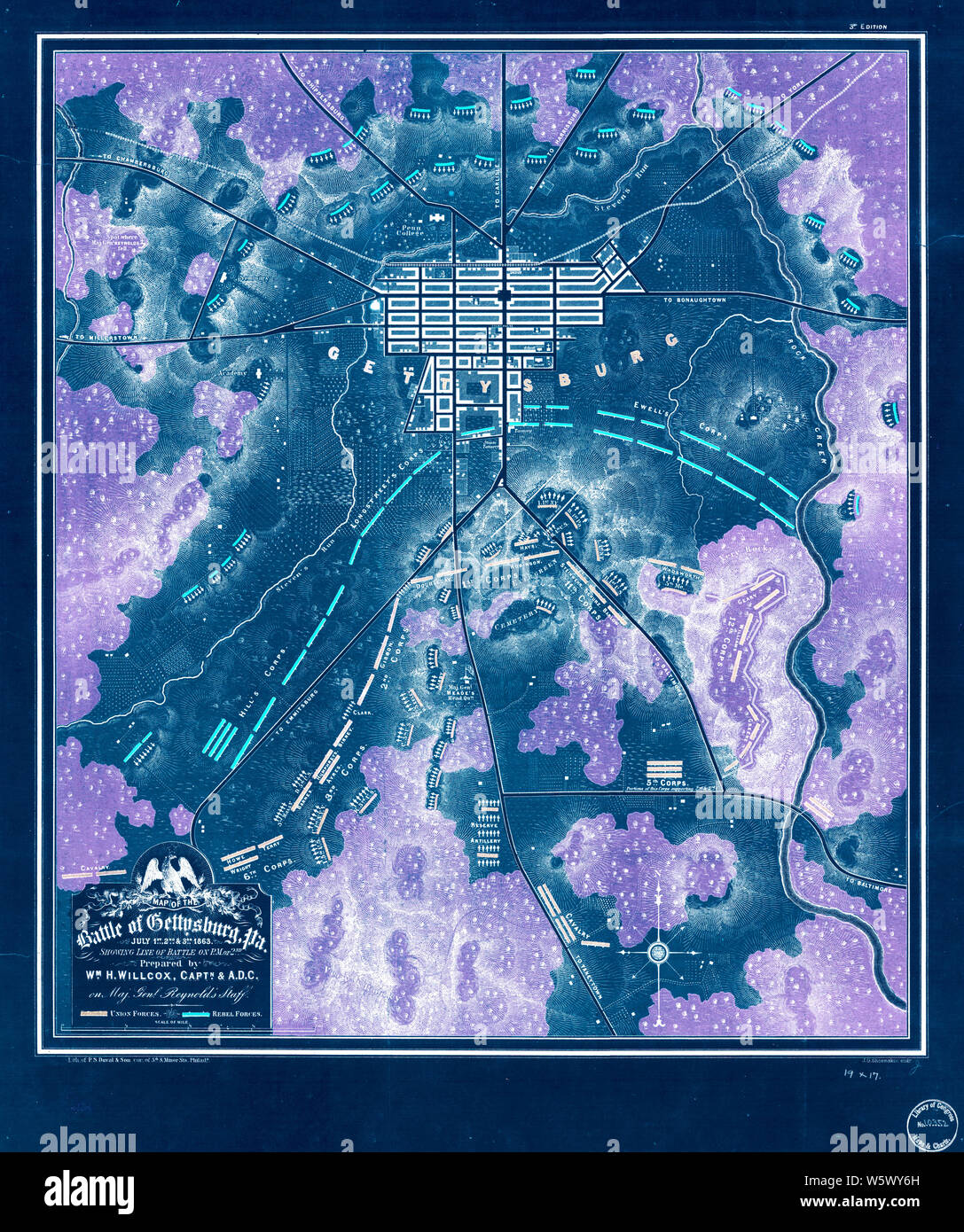 Civil War Maps 0834 Map of the battle of Gettysburg Pa July 1st 2nd 3rd ...