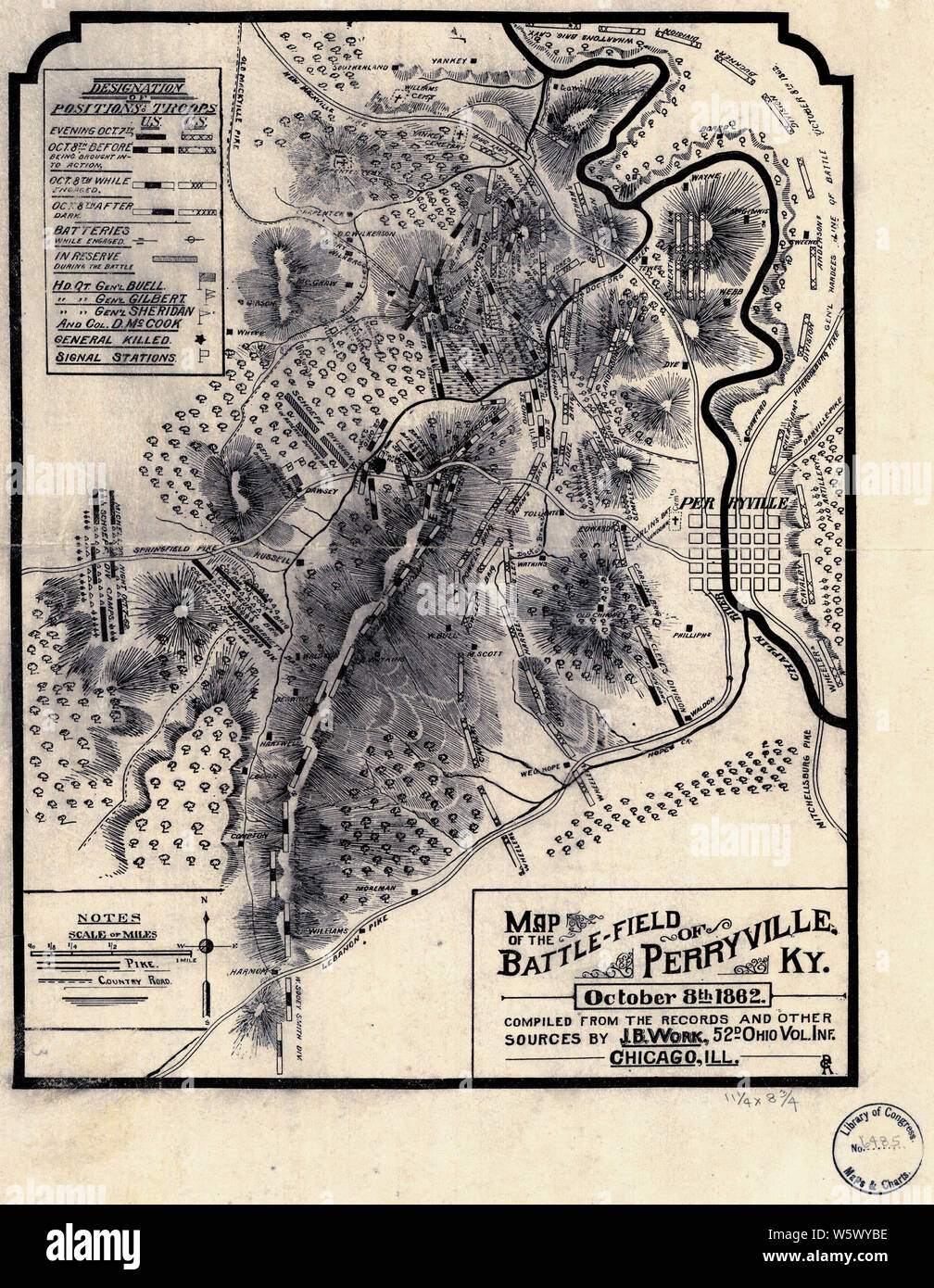 Civil War Maps 0841 Map of the battle-field of Perryville Ky October ...