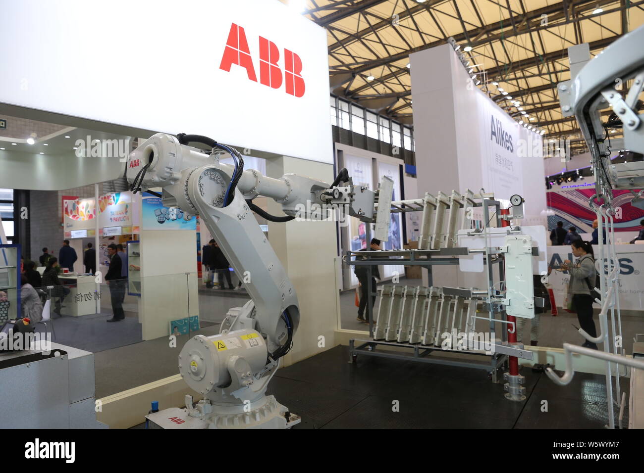 --FILE--View of the stand of Swiss engineering group company ABB during ...