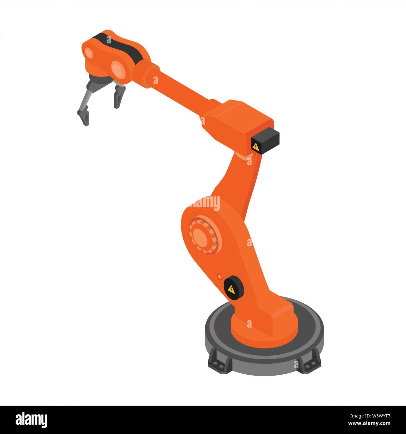 Robotic arm isolated on white background isometric view Stock Vector ...
