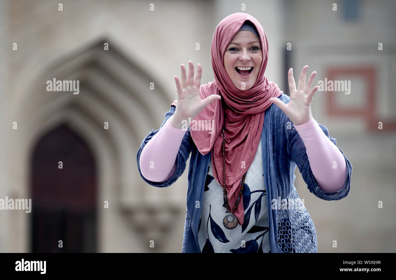 Journalist and human rights activist Lauren Booth outside Edinburgh ...