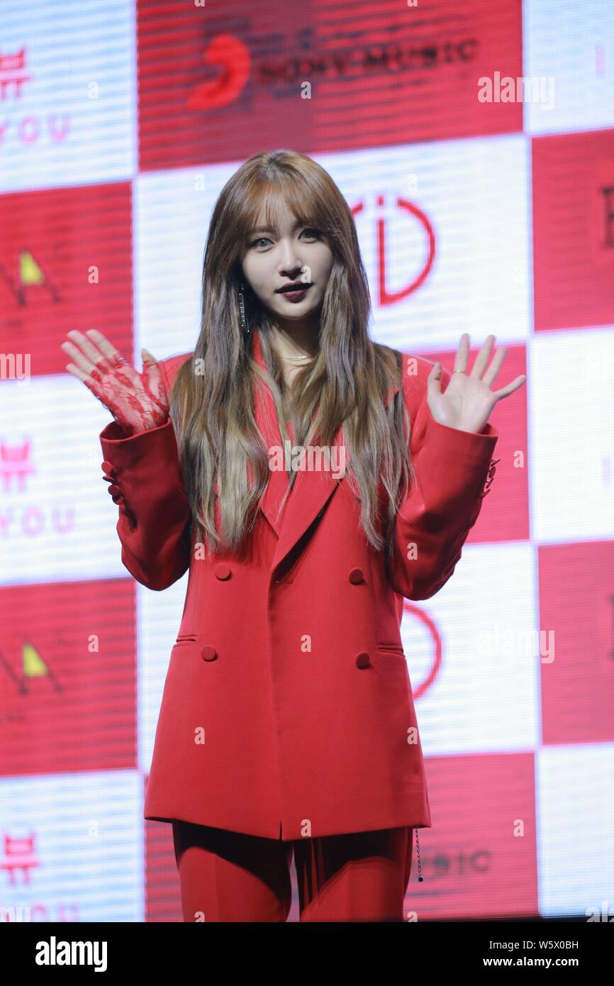 South Korean girl group EXID attends a showcase to release their ...
