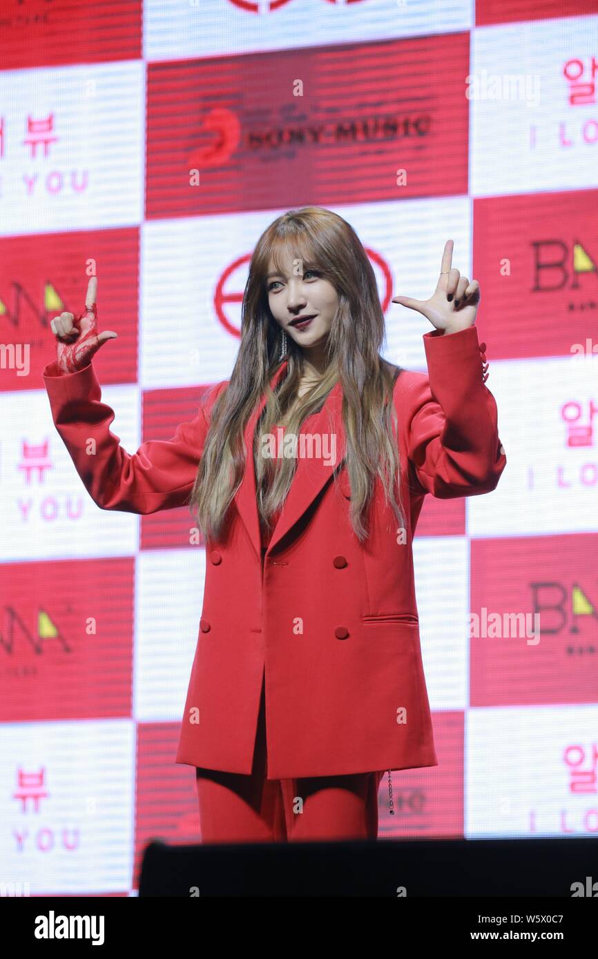 South Korean girl group EXID attends a showcase to release their ...