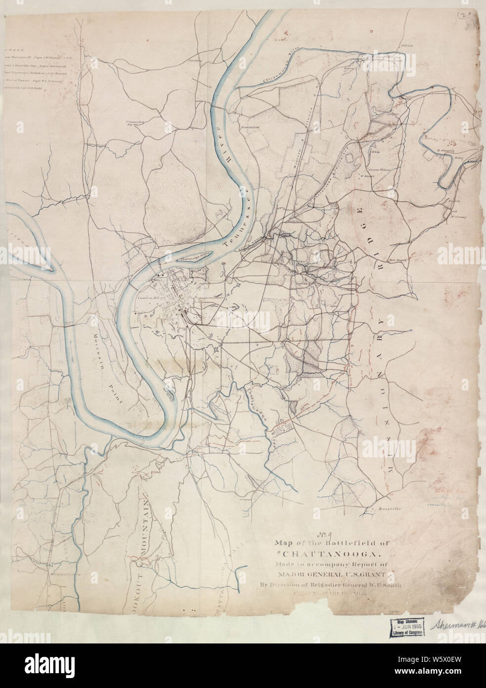 Civil War Maps 0858 Map of the battlefield of Chattanooga Rebuild and ...