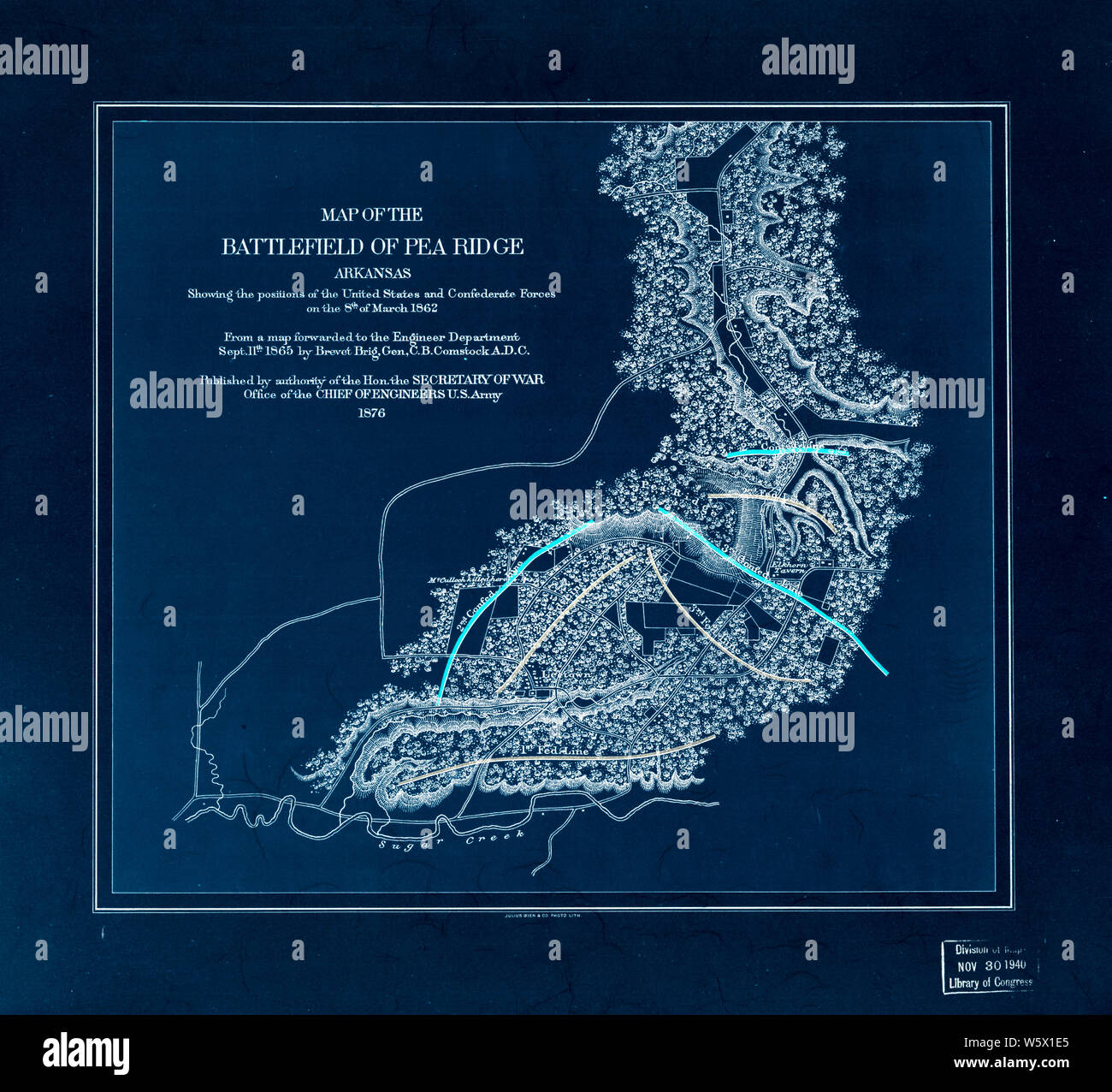 Civil War Maps 0872 Map of the battlefield of Pea Ridge Arkansas ...