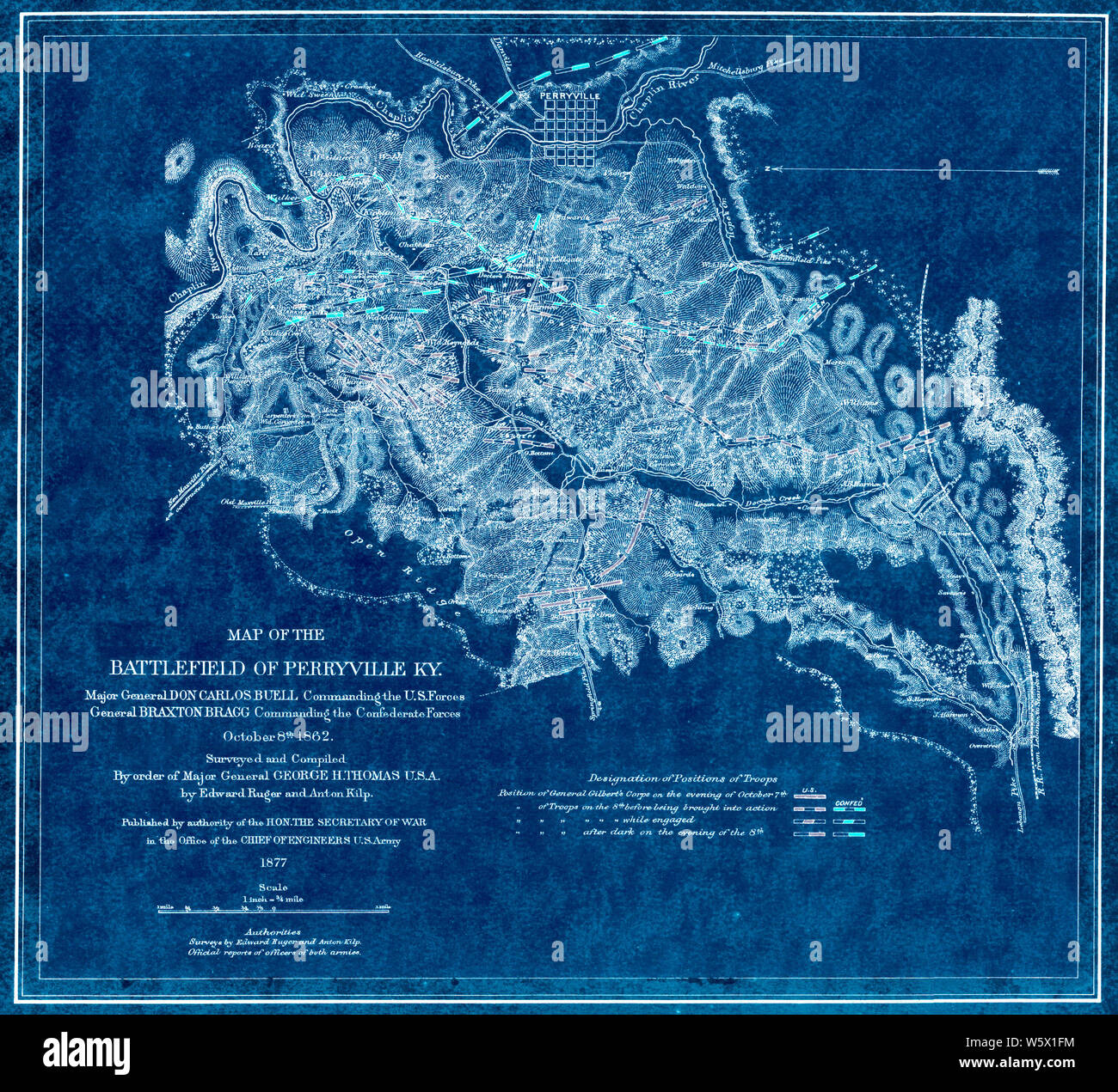 Civil War Maps 0874 Map of the battlefield of Perryville Ky Inverted ...