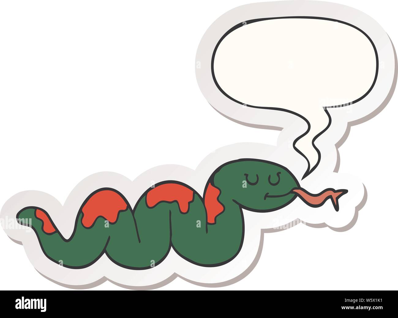 cartoon snake with speech bubble sticker Stock Vector Image & Art - Alamy