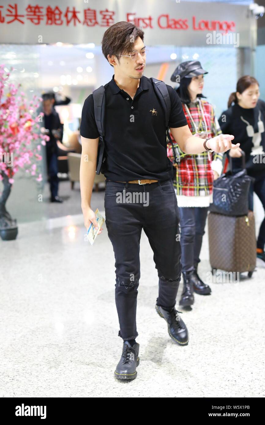 Taiwanese actor Chen Bolin is pictured at the Shanghai Hongqiao ...