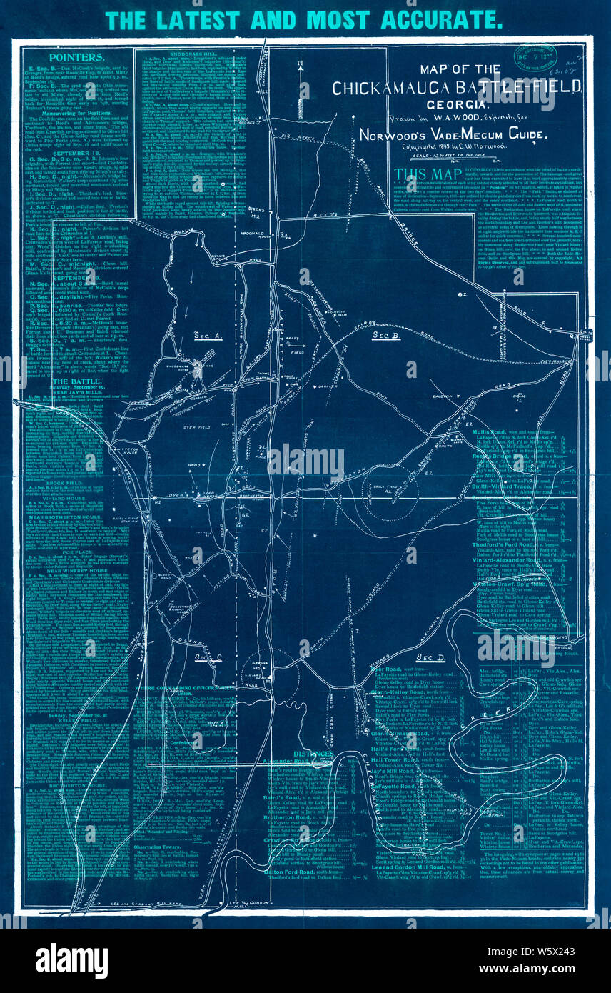 Civil War Maps 0879 Map of the Chickamauga battle-field Georgia ...