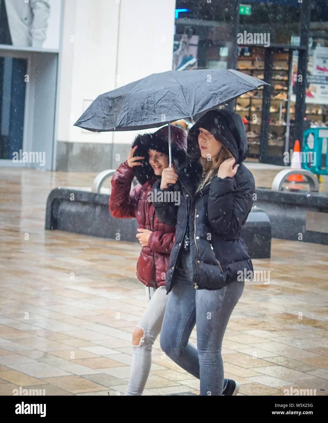 Sheffield, Lancashire. 30th July 2019. UK Weather: Heavy downpour broke ...