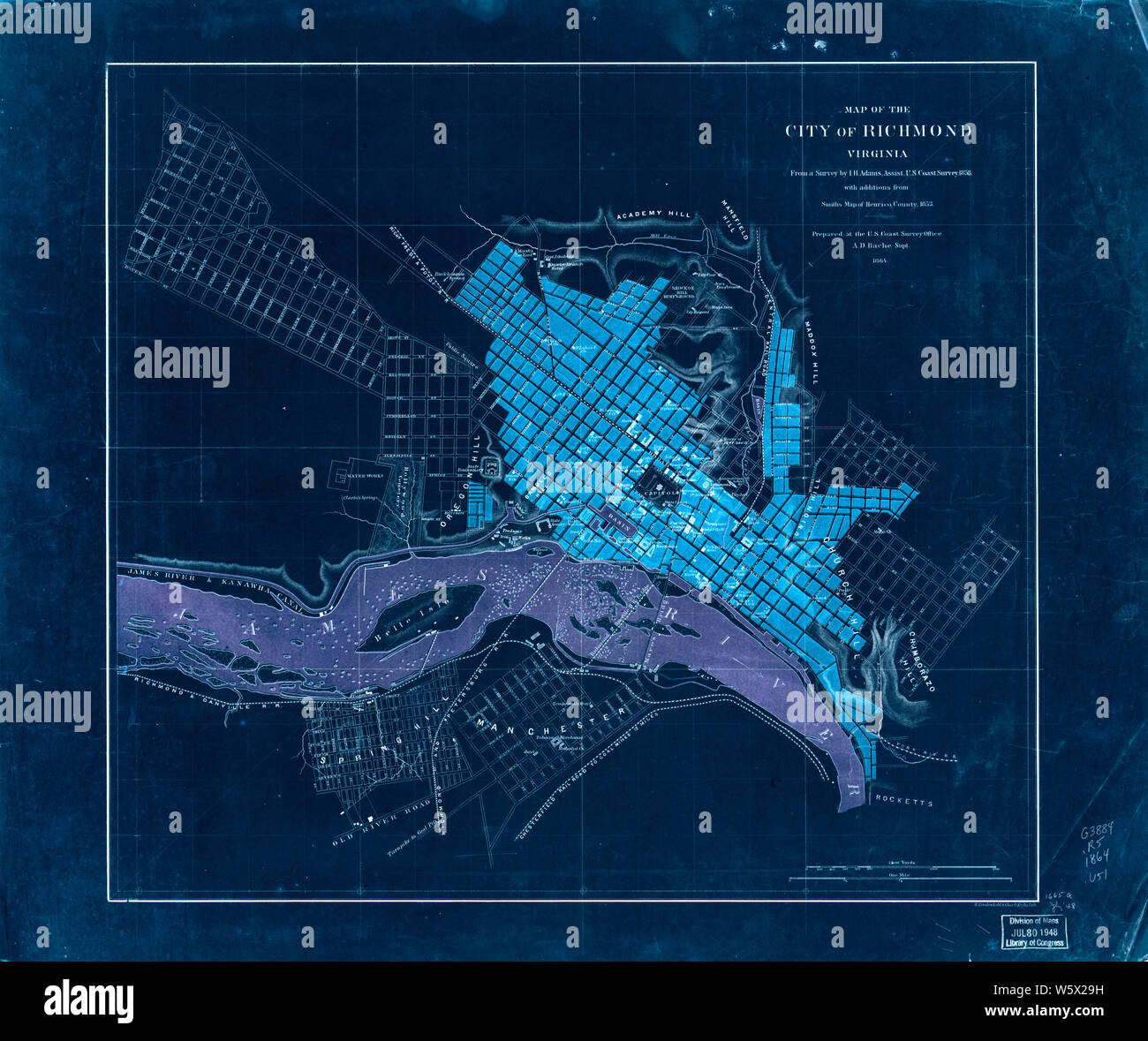 Civil War Maps 0883 Map of the city of Richmond Virginia Inverted ...
