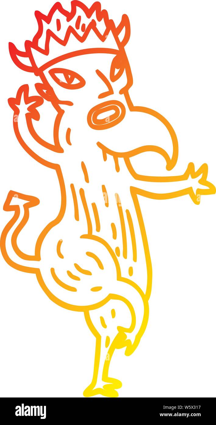 warm gradient line drawing of a cartoon devil Stock Vector Image & Art ...