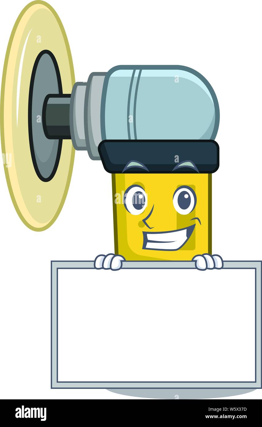 Grinning with board pneumatic sander in the mascot shape vector ...