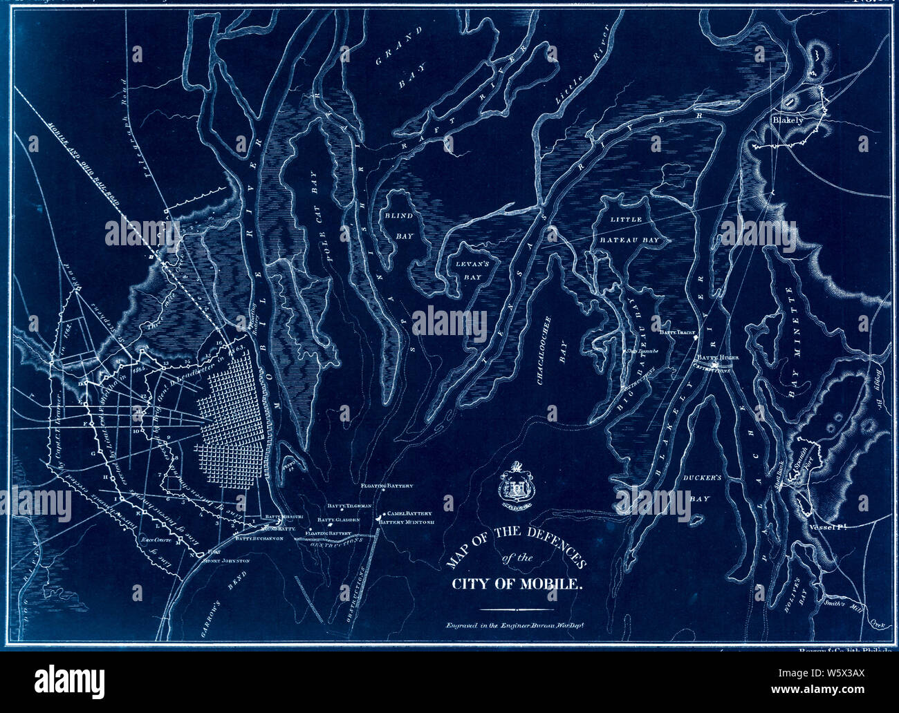 Civil War Maps 0899 Map of the defences of the city of Mobile 1862-64 ...