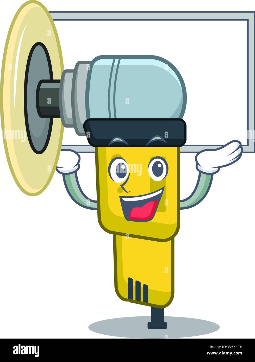 Up board pneumatic sander in the mascot shape vector illustration Stock ...