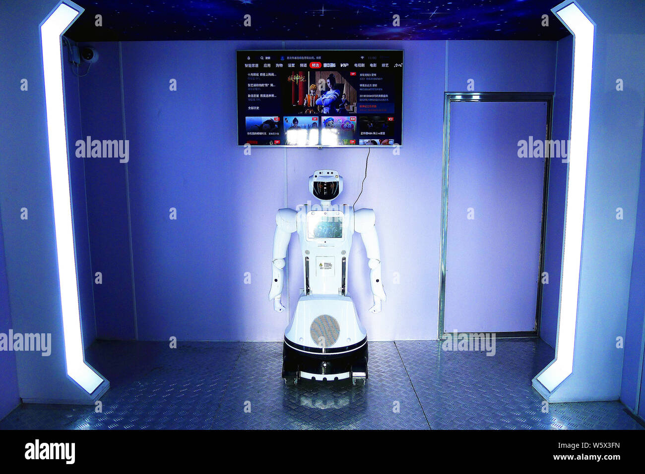 An intelligent robot named "Big Blue" drafted into service is displayed ...