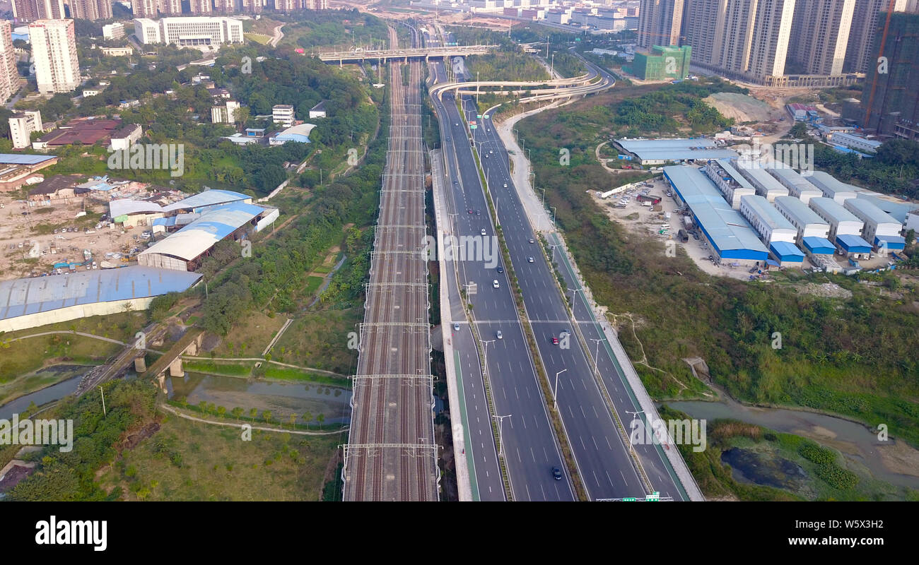 Aerial view water pollution river china hi-res stock photography and ...