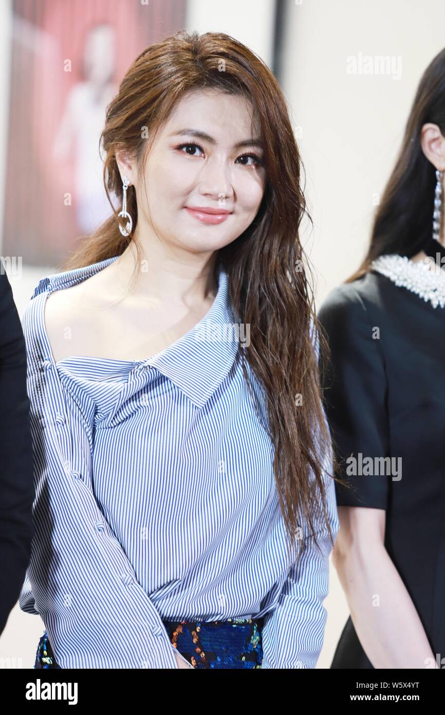 Selina of Taiwanese girls group S.H.E attends a brand opening activity ...