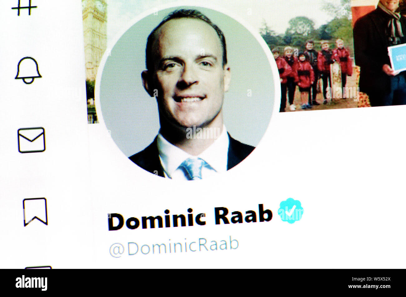 Twitter page (July 2019) - Rt Hon Dominic Raab MP - Secretary of State ...