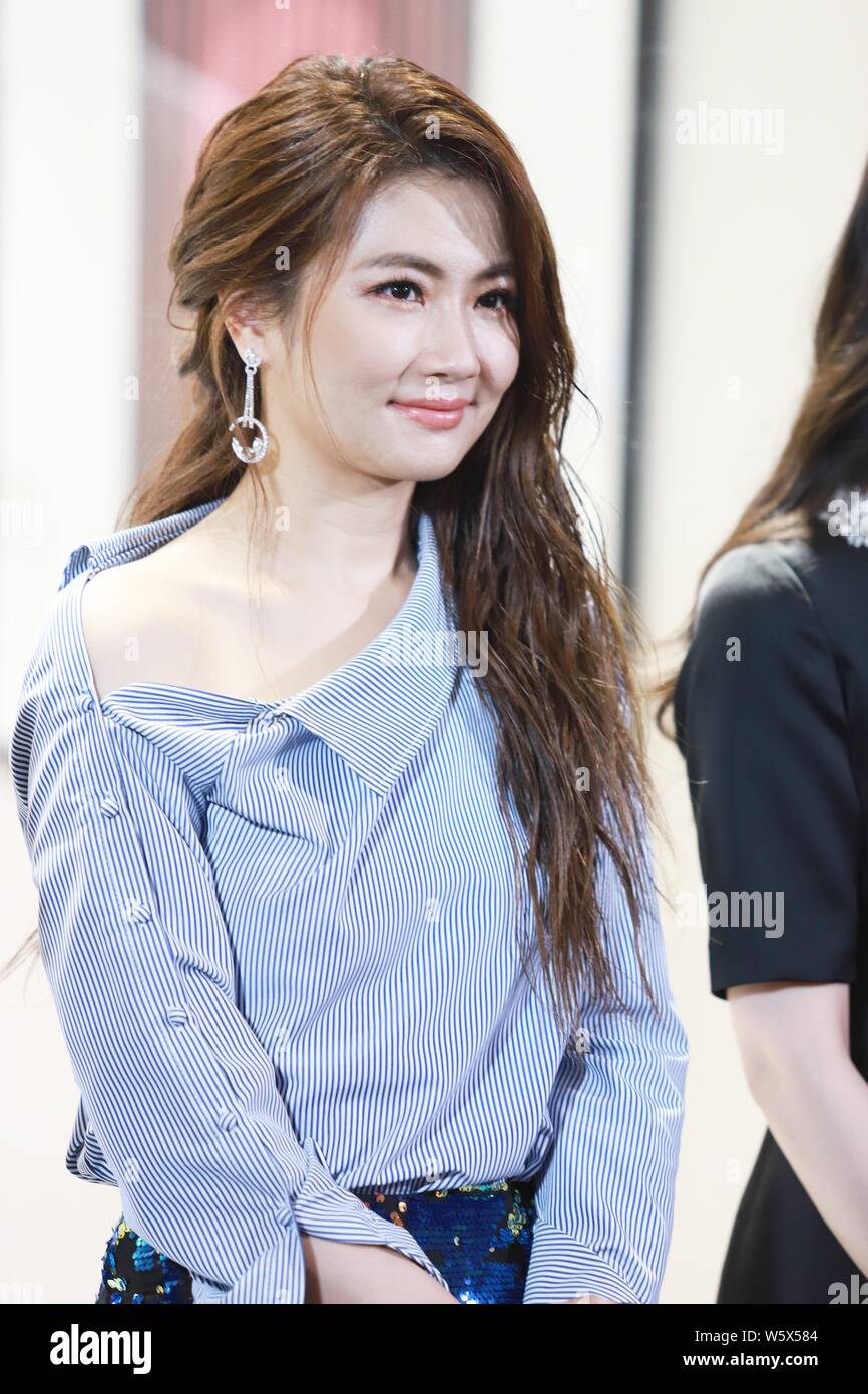 Selina of Taiwanese girls group S.H.E attends a brand opening activity ...