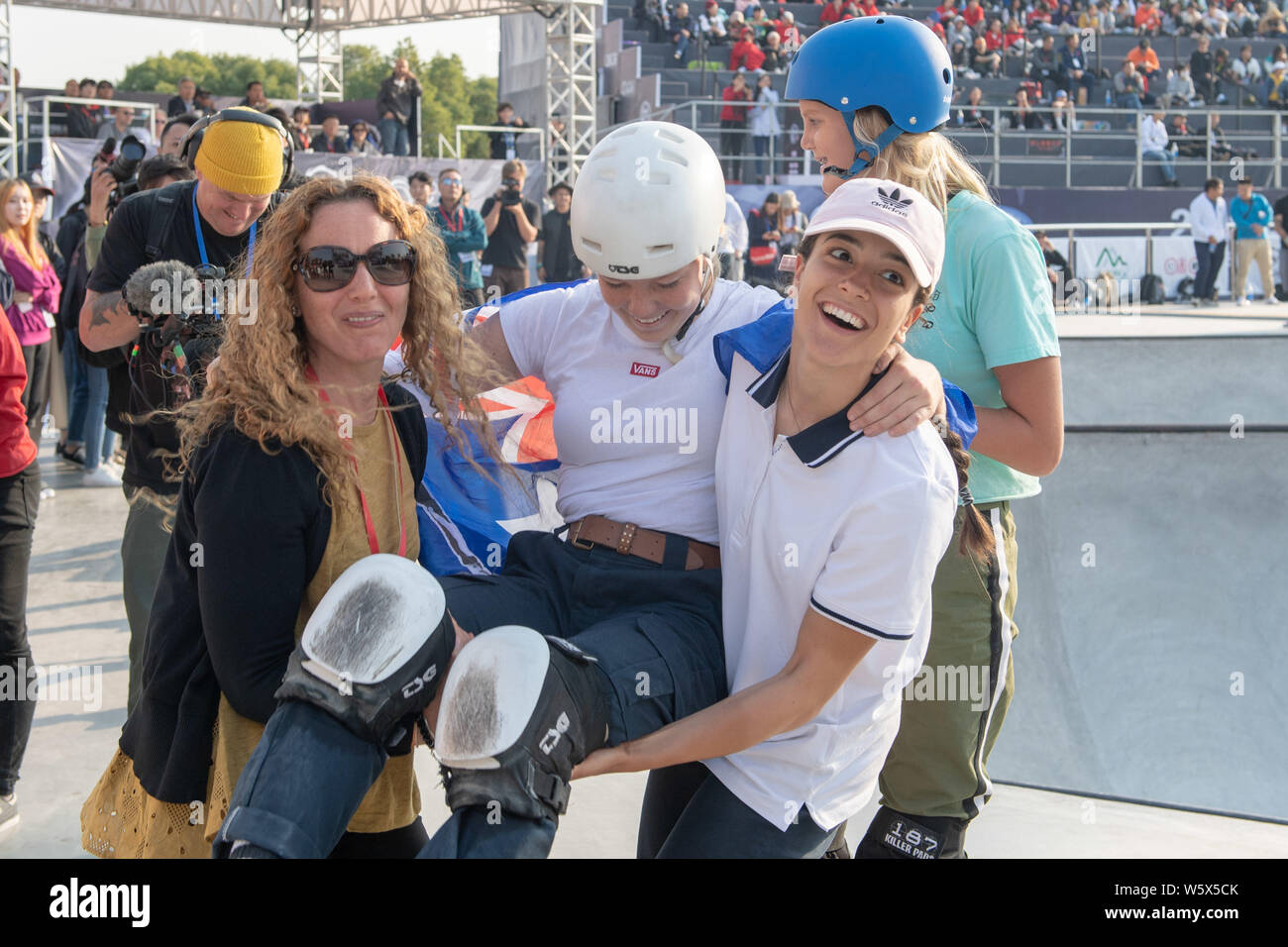 Second runner-up Poppy Starr Olsen of Australia celebrates after the ...