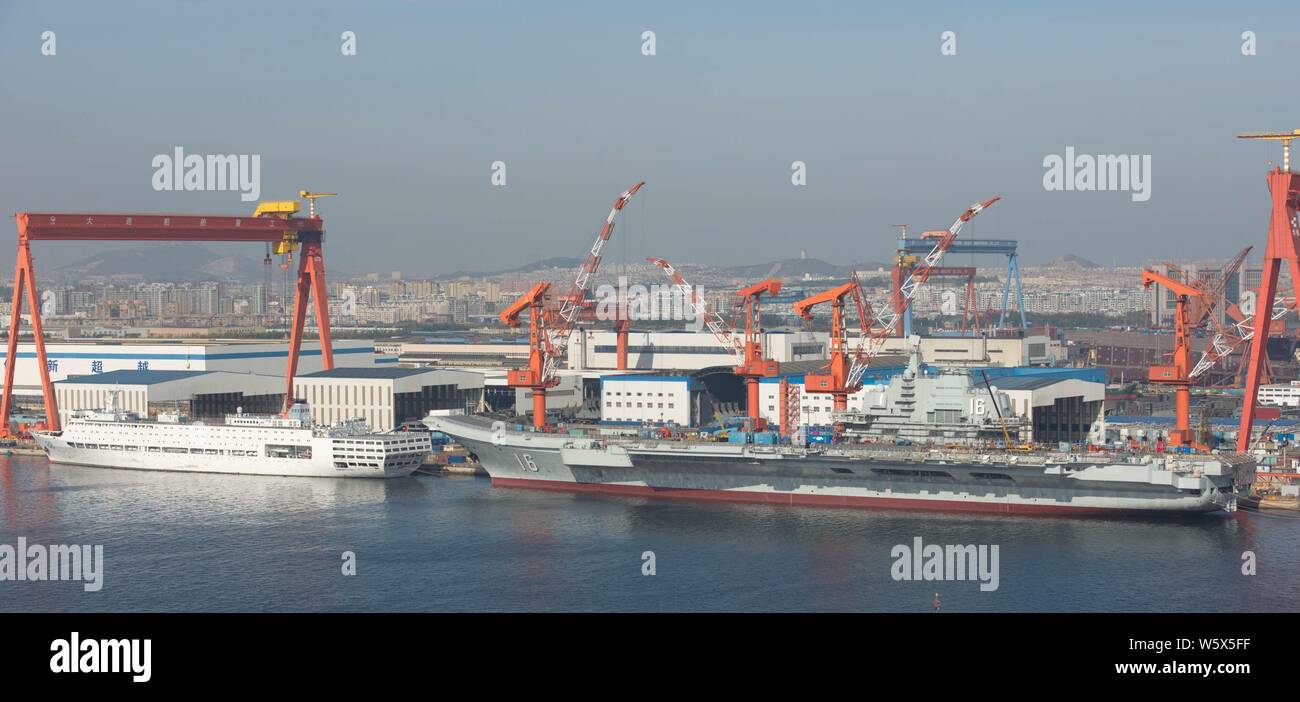 China's first domestically built aircraft carrier, the Type 001A ...