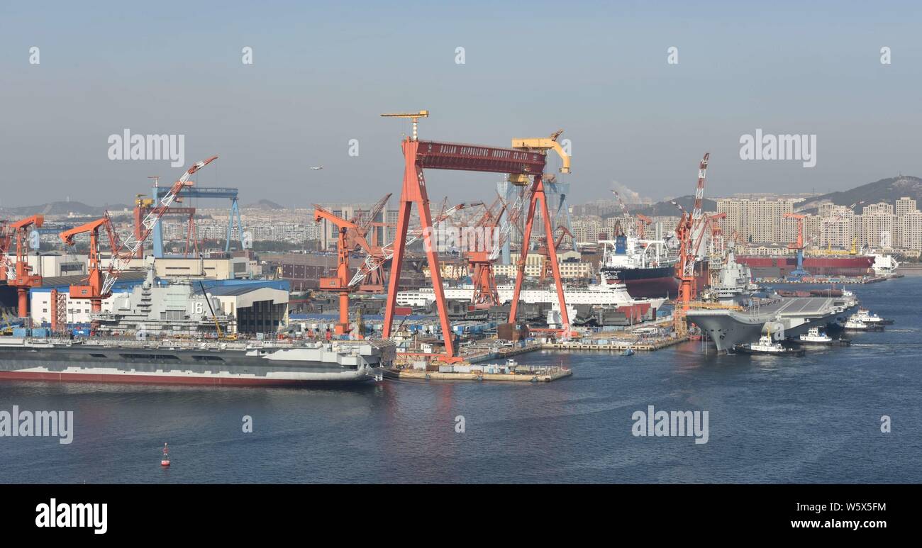 China's first domestically built aircraft carrier, the Type 001A ...