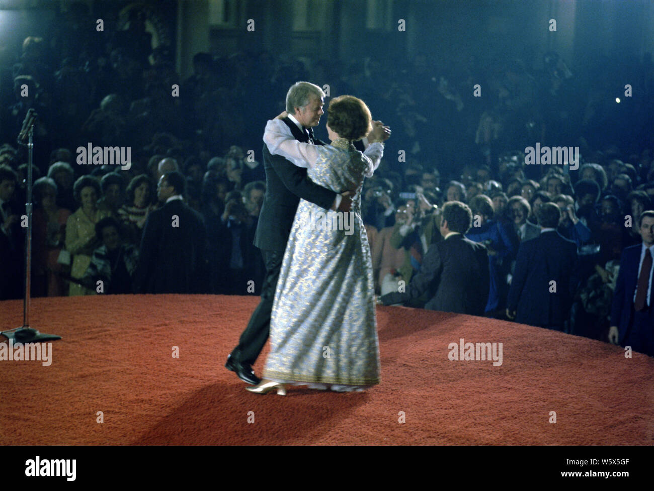 President Jimmy Carter and Rosalynn Carter dancing at Inaugural Ball ...