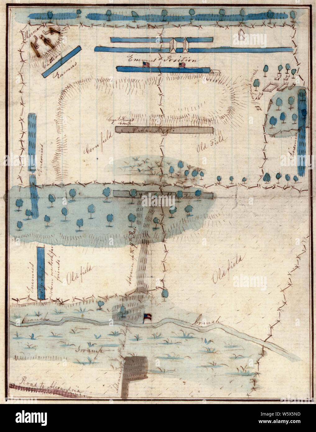 Civil War Maps 0930 Map of the positions of the Fourth Alabama Regt ...