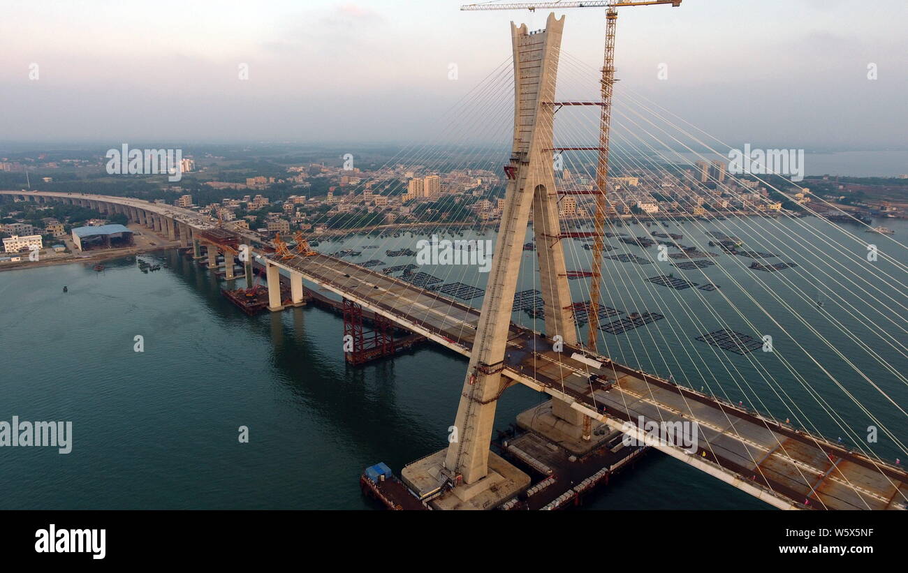 Aerial view of China's strongest earthquake-resistant cross-sea bridge ...