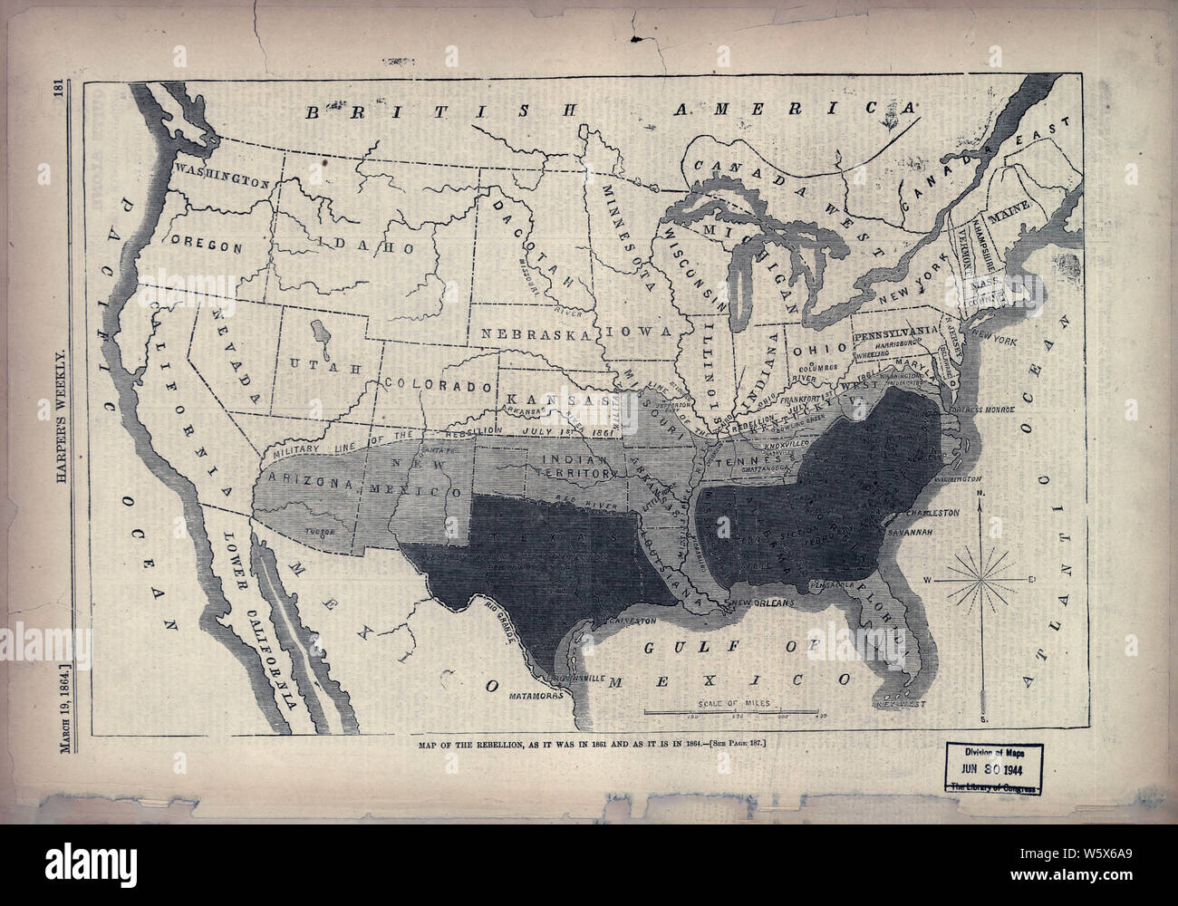 Civil War Maps 0939 Map of the rebellion as it was in 1861 and as it is ...