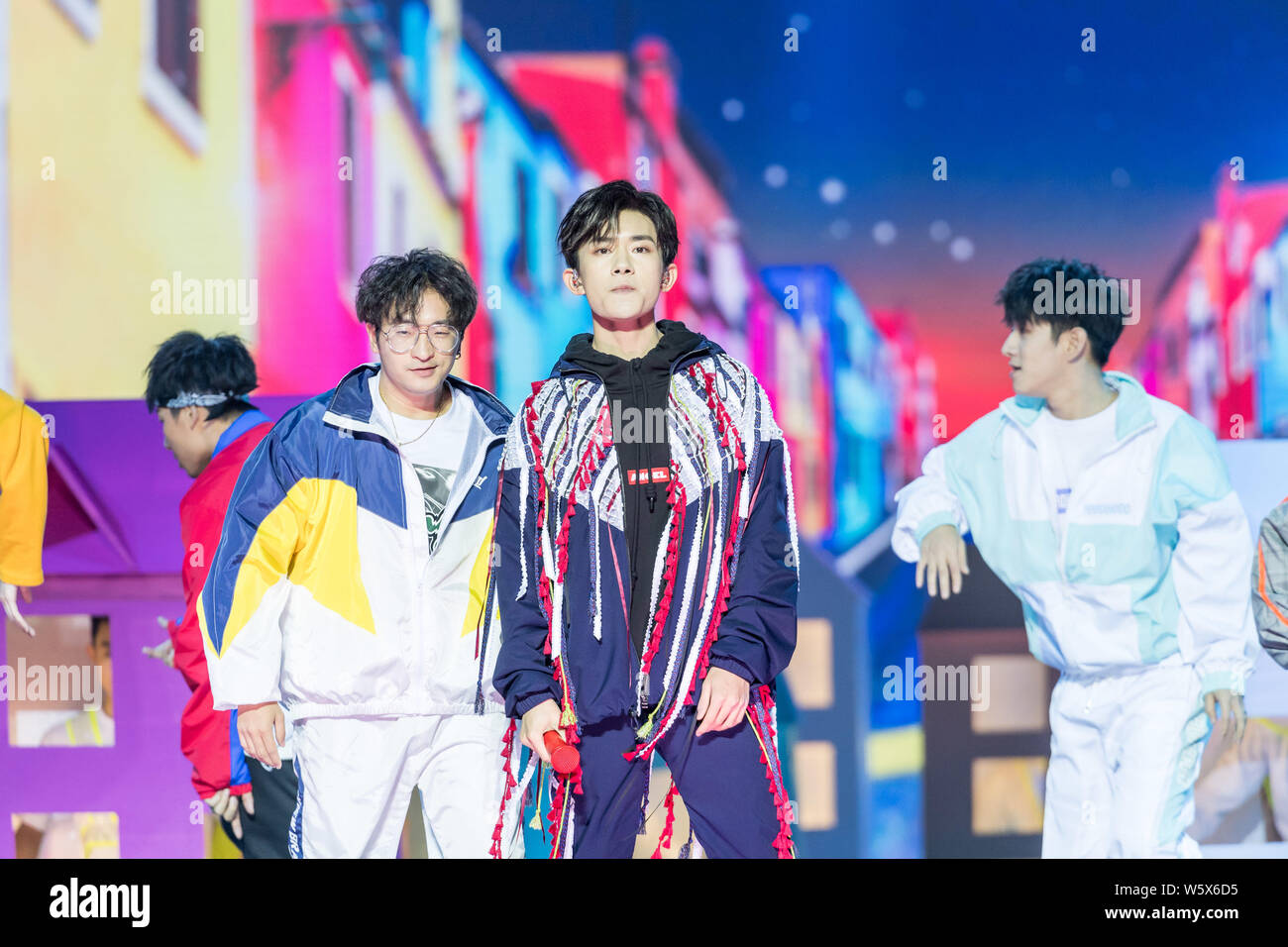 Singer Jackson Yee or Yi Yangqianxi of Chinese boy group TFBoys performs during the gala of the ...