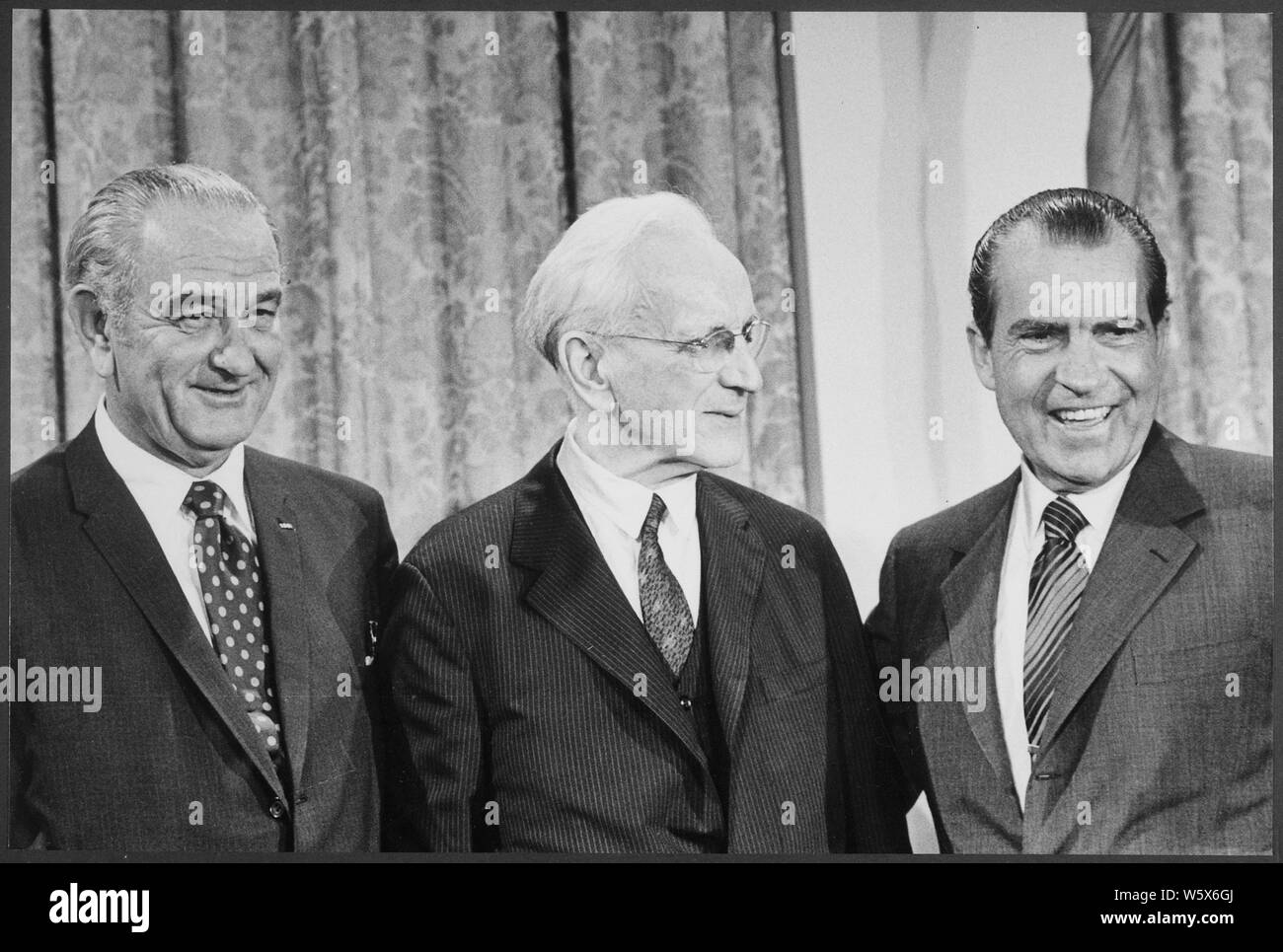 President Nixon and former President Johnson at a Capitol Hill luncheon ...