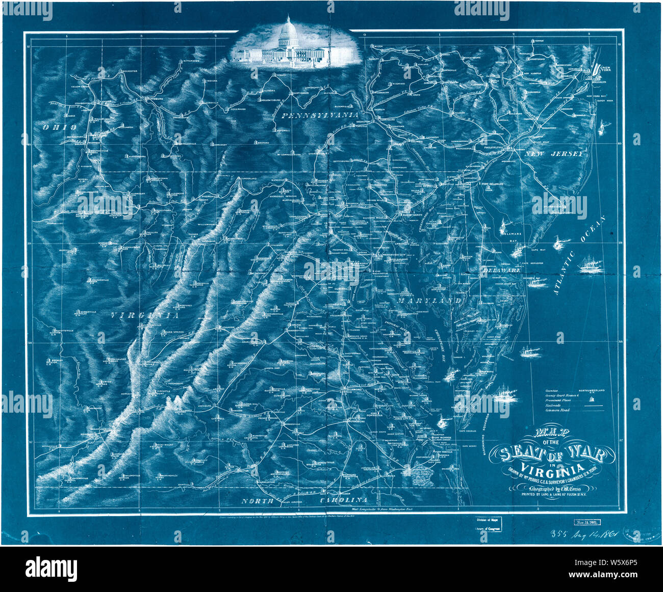 Civil War Maps 0946 Map of the seat of war in Virginia Inverted Rebuild ...